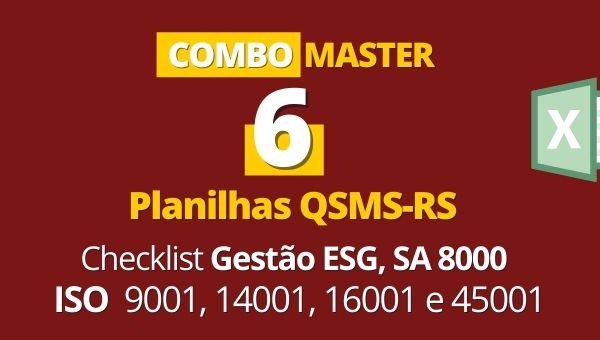COMBO 2 - Todas Planilhas de Auditoria ISO, SA 8000, e Checklist Gestão ...